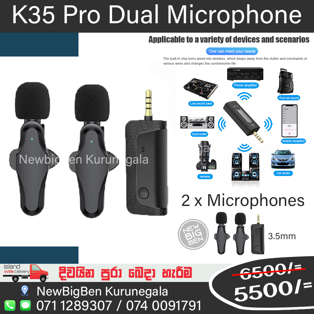 K35 PRO Dual Wireless Microphone – New Big Ben